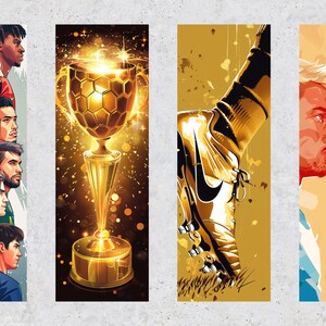 50 Soccer Football Printable Bookmarks, Football Digital Bookmark ...