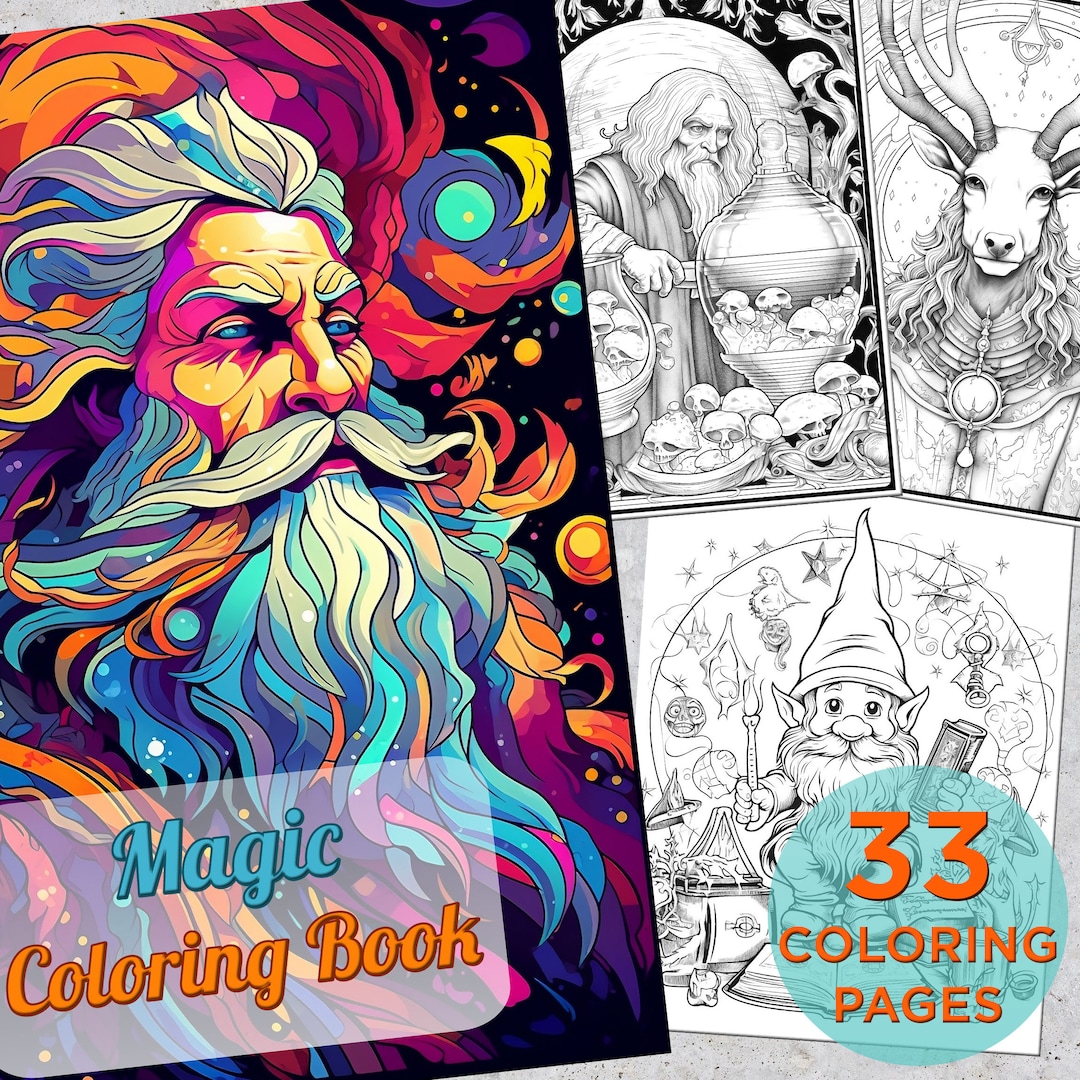 33 Magic Coloring Pages, Adults Printable Coloring Page With Magic Arts ...