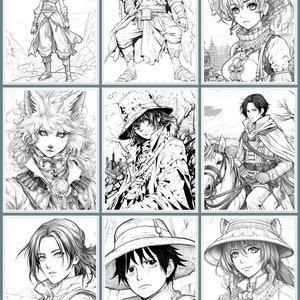 50 Anime Coloring Pages, Adults Printable Coloring Page With Anime Arts ...