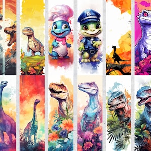 45 Dinosaurs Printable Bookmarks, Dinosaur Digital Download Bookmark ...