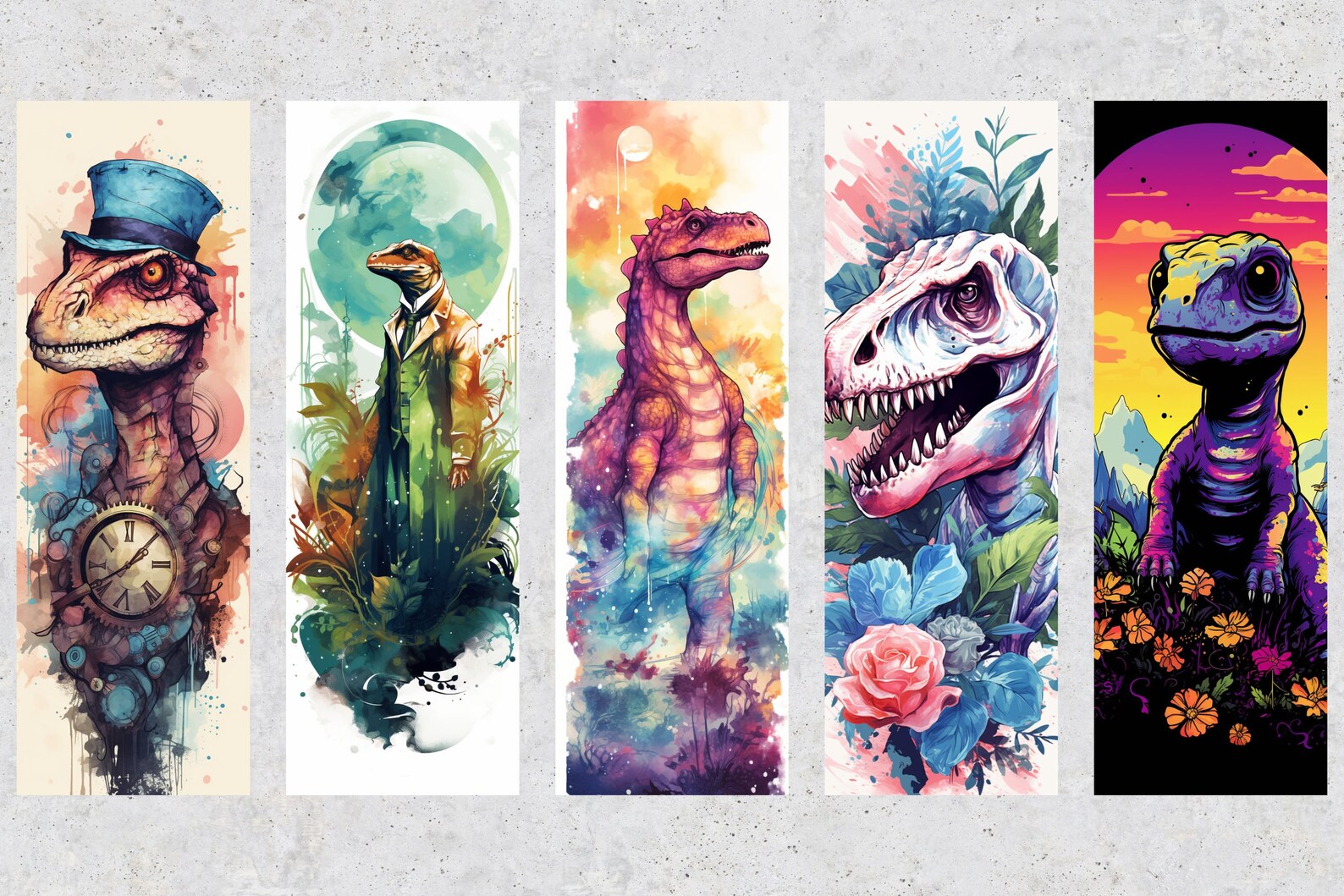 45 Dinosaurs Printable Bookmarks, Dinosaur Digital Download Bookmark ...