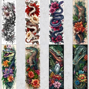 50 Reptile Printable Bookmarks, Reptile Digital Download Bookmark Sheet ...