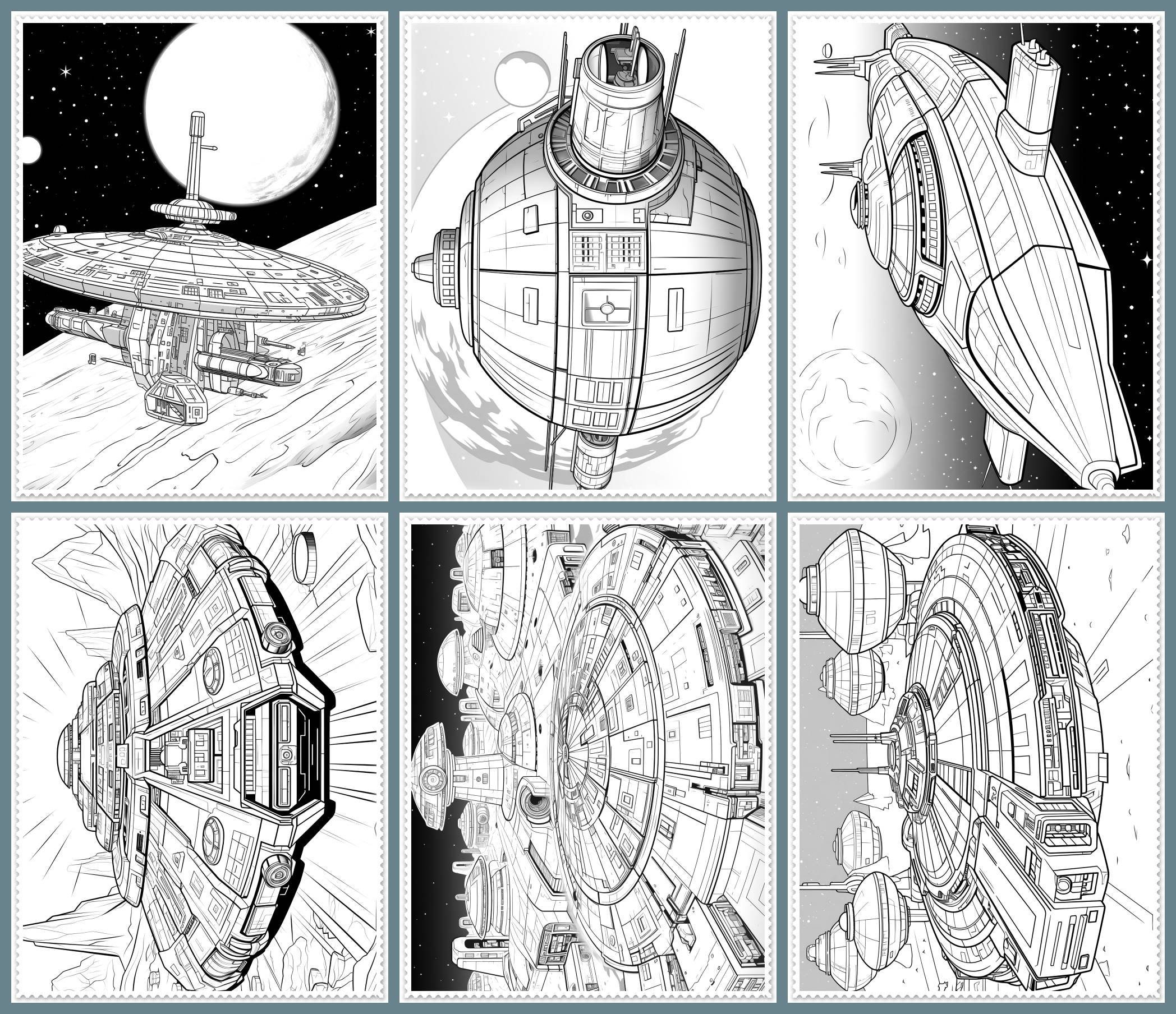 28 Starships Coloring Pages Printable Spaceship Coloring - Etsy
