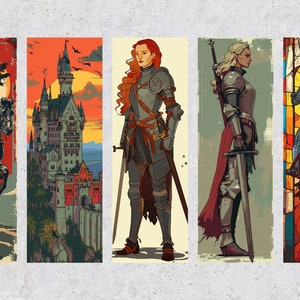 50 Medieval Printable Bookmarks, Fairy Tale Digital Download Bookmark ...