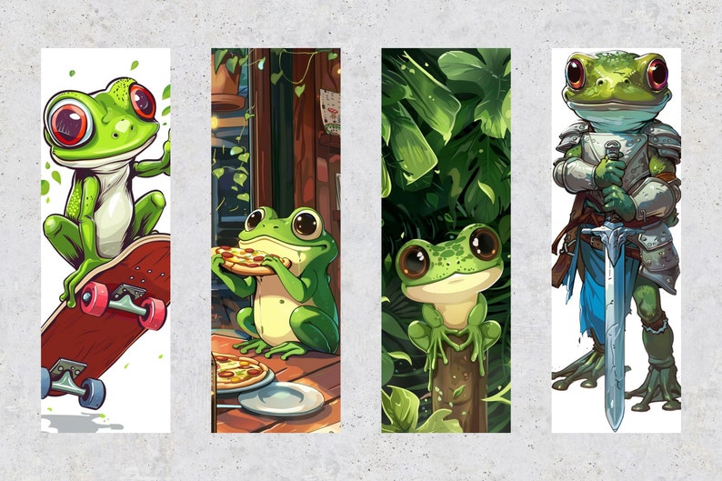 50 Frog Printable Bookmarks, Frog Digital Download Bookmark Sheets ...