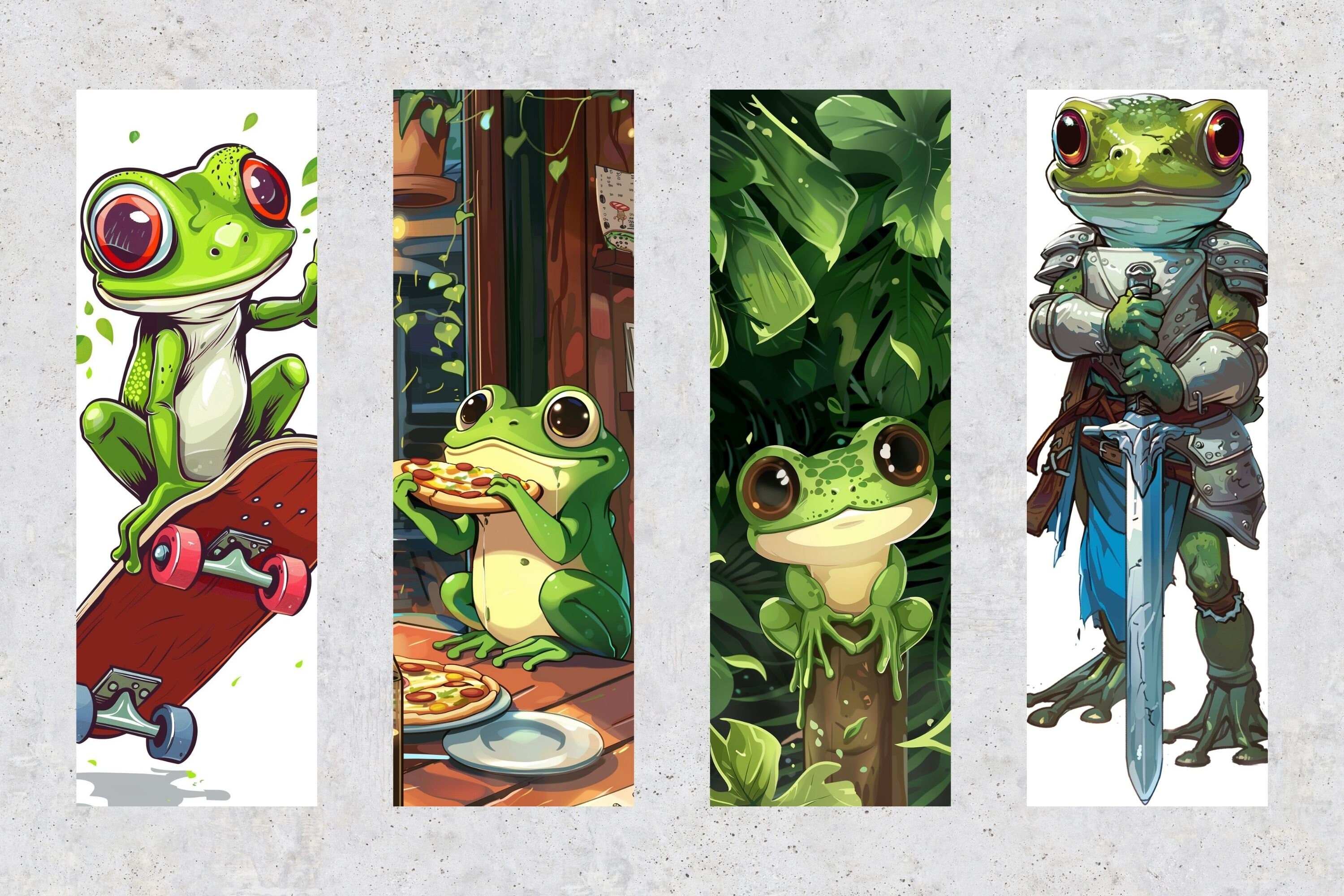 50 Frog Printable Bookmarks, Frog Digital Download Bookmark Sheets ...