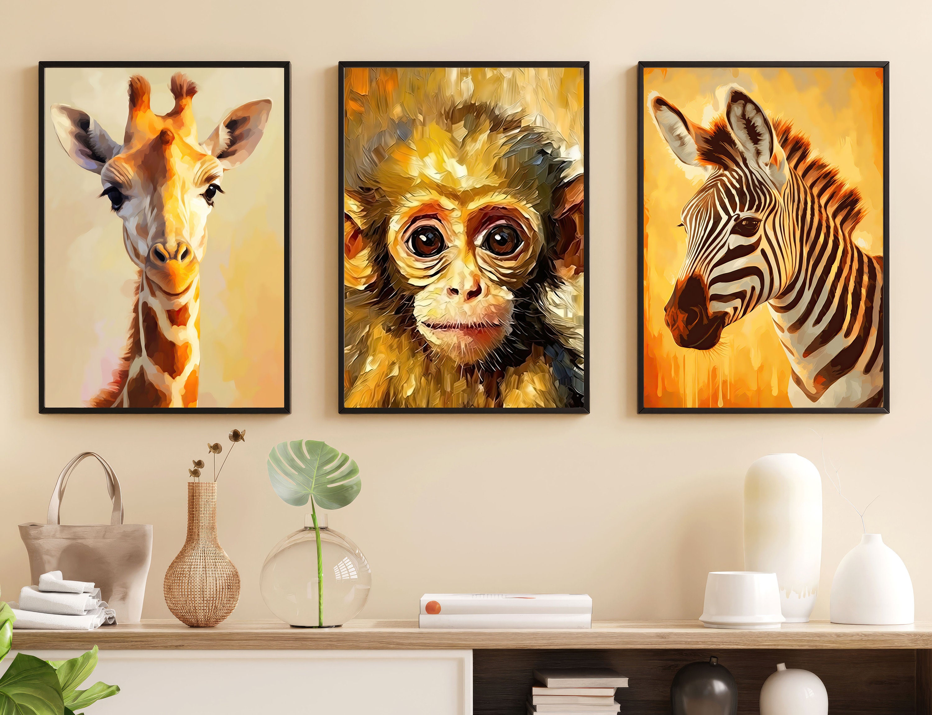 Set of 6 Baby Animals Printable Wall Arts, Baby Animals Printable Art ...