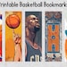 50 Basketball Printable Bookmarks, Basketball Digital Bookmark Sheets ...