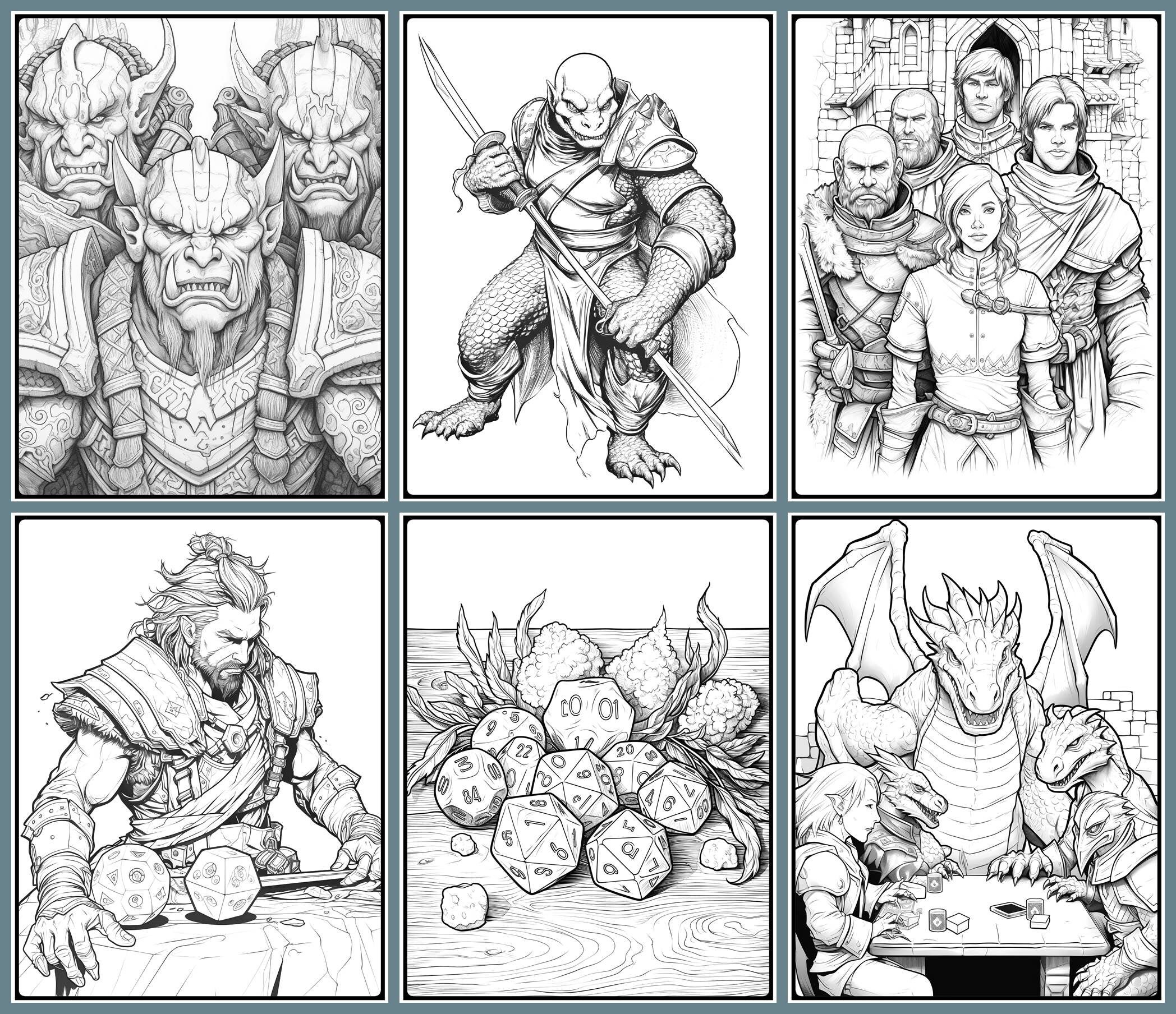 45 Dungeons Coloring Pages, D&D Adult Printable Coloring Page, Dungeon ...