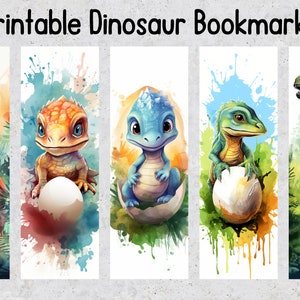 45 Dinosaurs Printable Bookmarks, Dinosaur Digital Download Bookmark ...