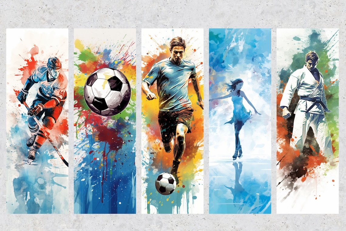 40 Sports Printable Bookmarks, Sport Digital Download Bookmark Sheets ...