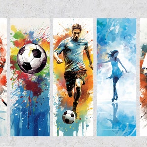 40 Sports Printable Bookmarks, Sport Digital Download Bookmark Sheets ...