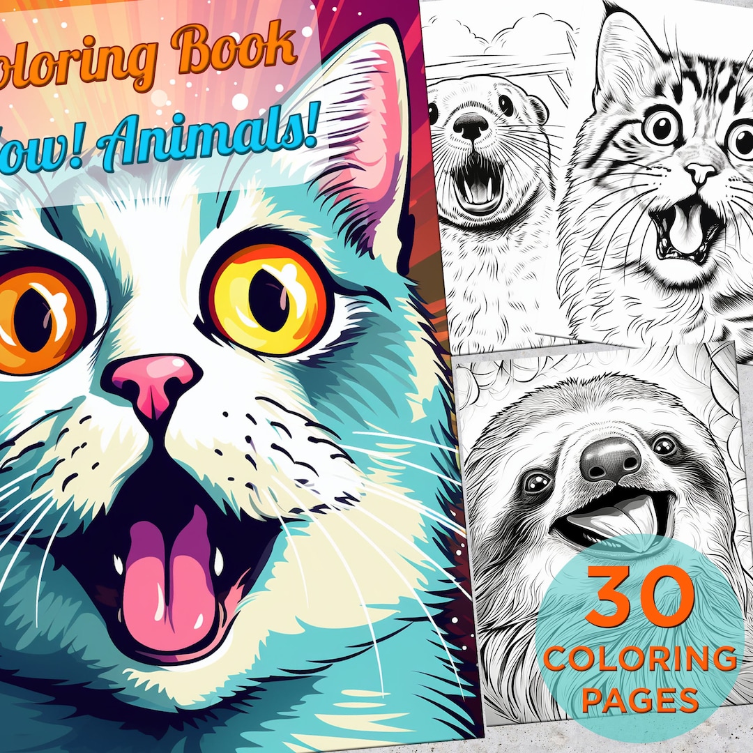 30 Wow Animals Coloring Pages, Cute Animals Adults Printable Coloring ...