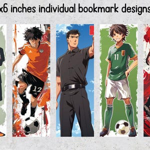 50 Soccer Football Printable Bookmarks, Football Digital Bookmark ...