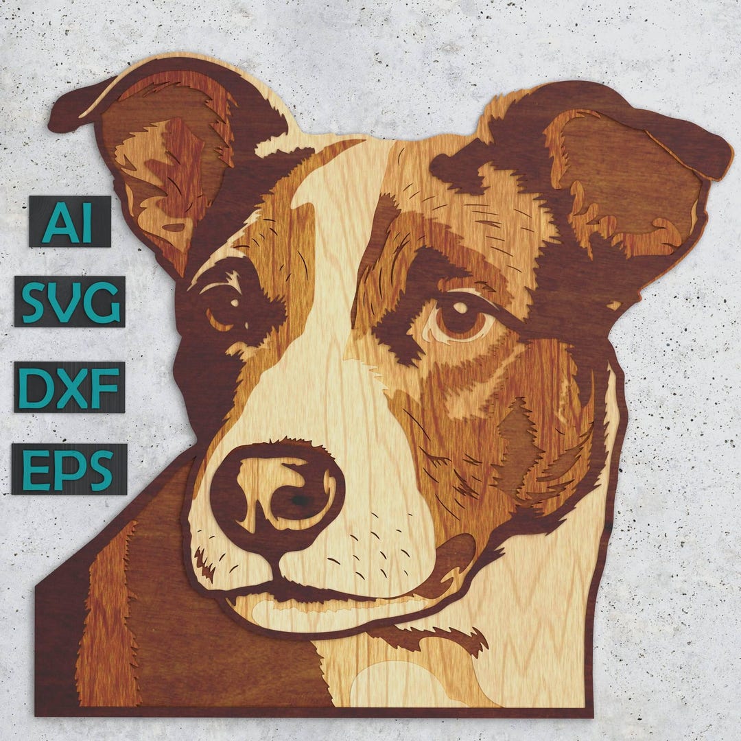 Jack Russell Terrier Layered Design for Laser Cutting, SVG DXF Terrier ...