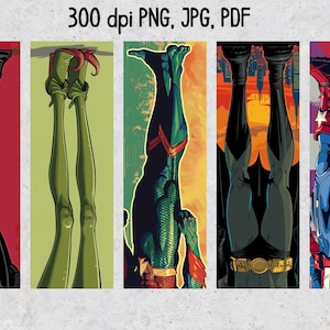 50 Funny Peeking Legs Printable Bookmarks, Digital Download Bookmark ...