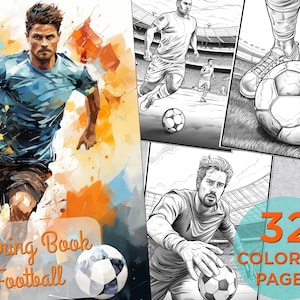 32 Football Coloring Pages, Football Adults Printable Grayscale ...