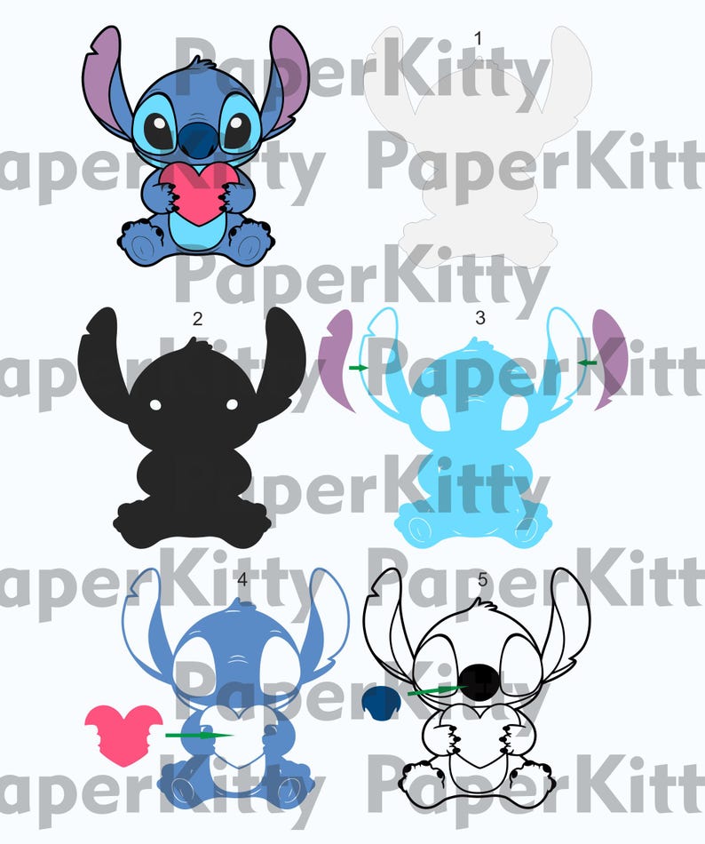 Blue Alien Layered Design Laser and Paper Cutting V3, Cartoon Alien SVG ...