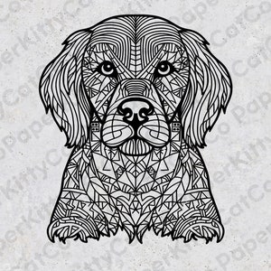 5 Labrador Retriever SVG Bundle, Dog Zentangle Mandala SVG, Set of Dog ...