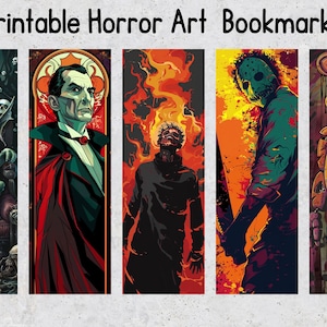 50 Horror Arts Printable Bookmarks, Horror Arts Digital Bookmark Sheets ...