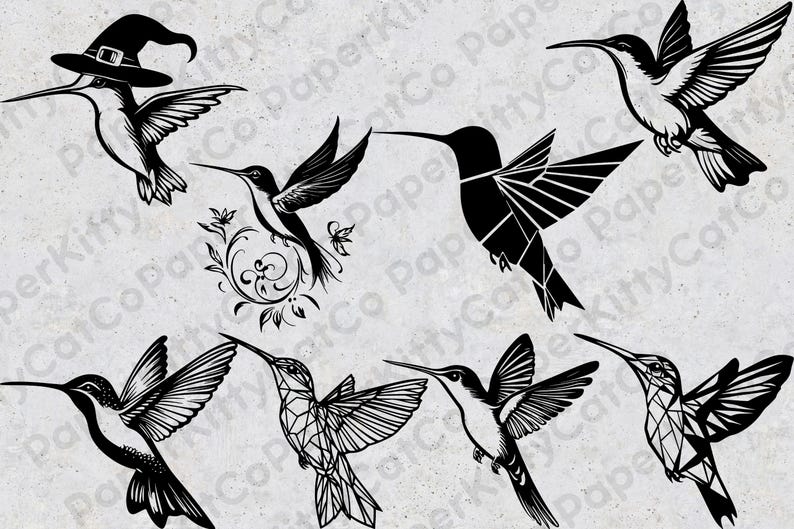 50 Hummingbird PNG & SVG Bundle, SVG Silhouettes Sublimation, Bird ...