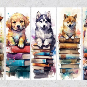 30 Cute Dogs Printable Bookmarks, Dogs Digital Download Bookmark Sheets ...
