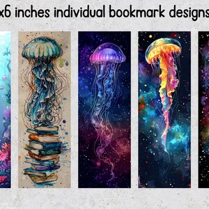 50 Jellyfish Printable Bookmarks, Ocean Digital Download Bookmark ...