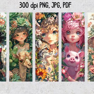 50 Anime Kids Printable Bookmarks, Anime Digital Bookmark Sheets, Manga ...