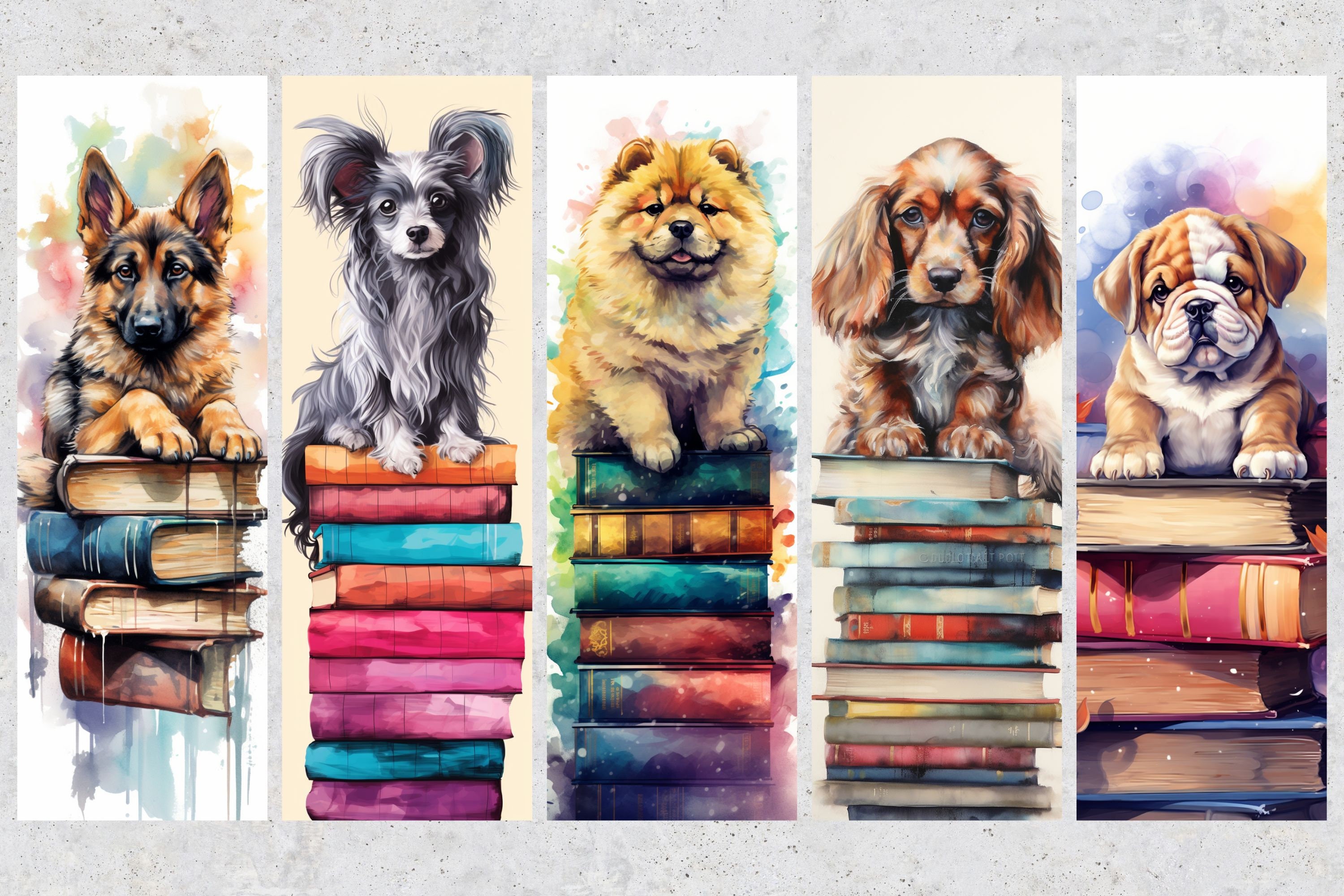 30 Cute Dogs Printable Bookmarks, Dogs Digital Download Bookmark Sheets ...