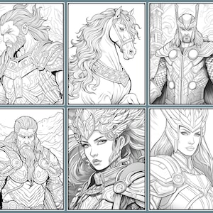 50 Norse Mythology Coloring Pages, Adults Printable Coloring Page With ...