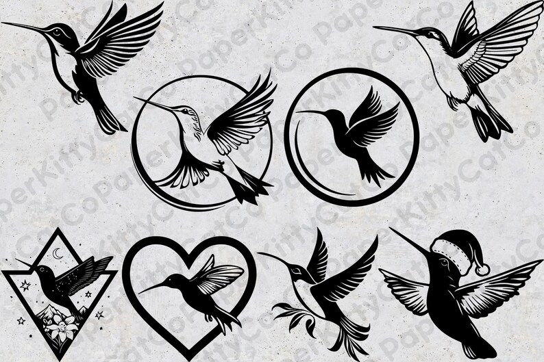 50 Hummingbird PNG & SVG Bundle, SVG Silhouettes Sublimation, Bird ...