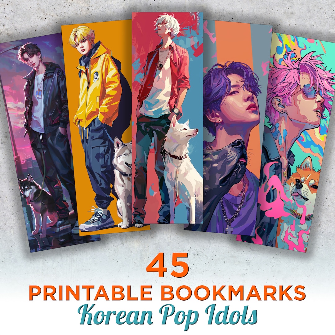 45 Korean Pop Idol Printable Bookmarks, Korean Pop Digital Download ...