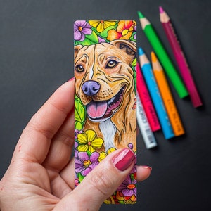 50 Printable Bookmarks for Coloring Dogs, Dogs Digital Download ...