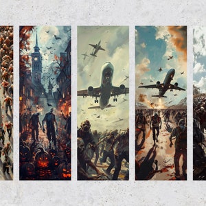 50 Zombie Apocalypse Printable Bookmarks, Horror Digital Bookmark ...