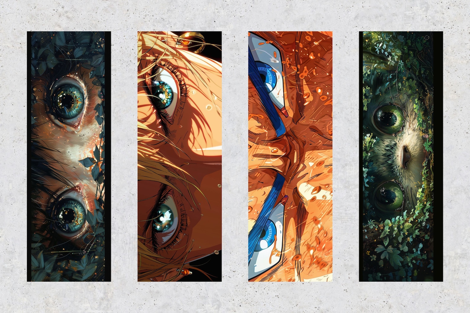 50 Anime Eye Printable Bookmarks, Anime Digital Download Bookmark ...