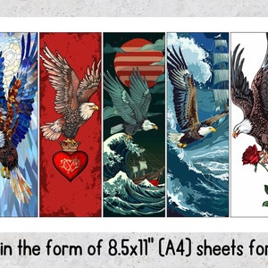 50 Wild Eagle Printable Bookmarks, Eagle Download Bookmark Sheets ...