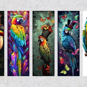 50 Parrot Printable Bookmarks, Parrot Digital Download Bookmark Sheets ...