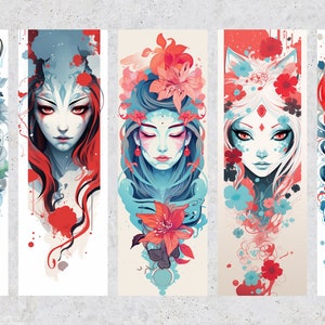 40 Anime Printable Bookmarks, Anime Digital Download Bookmark Sheets ...