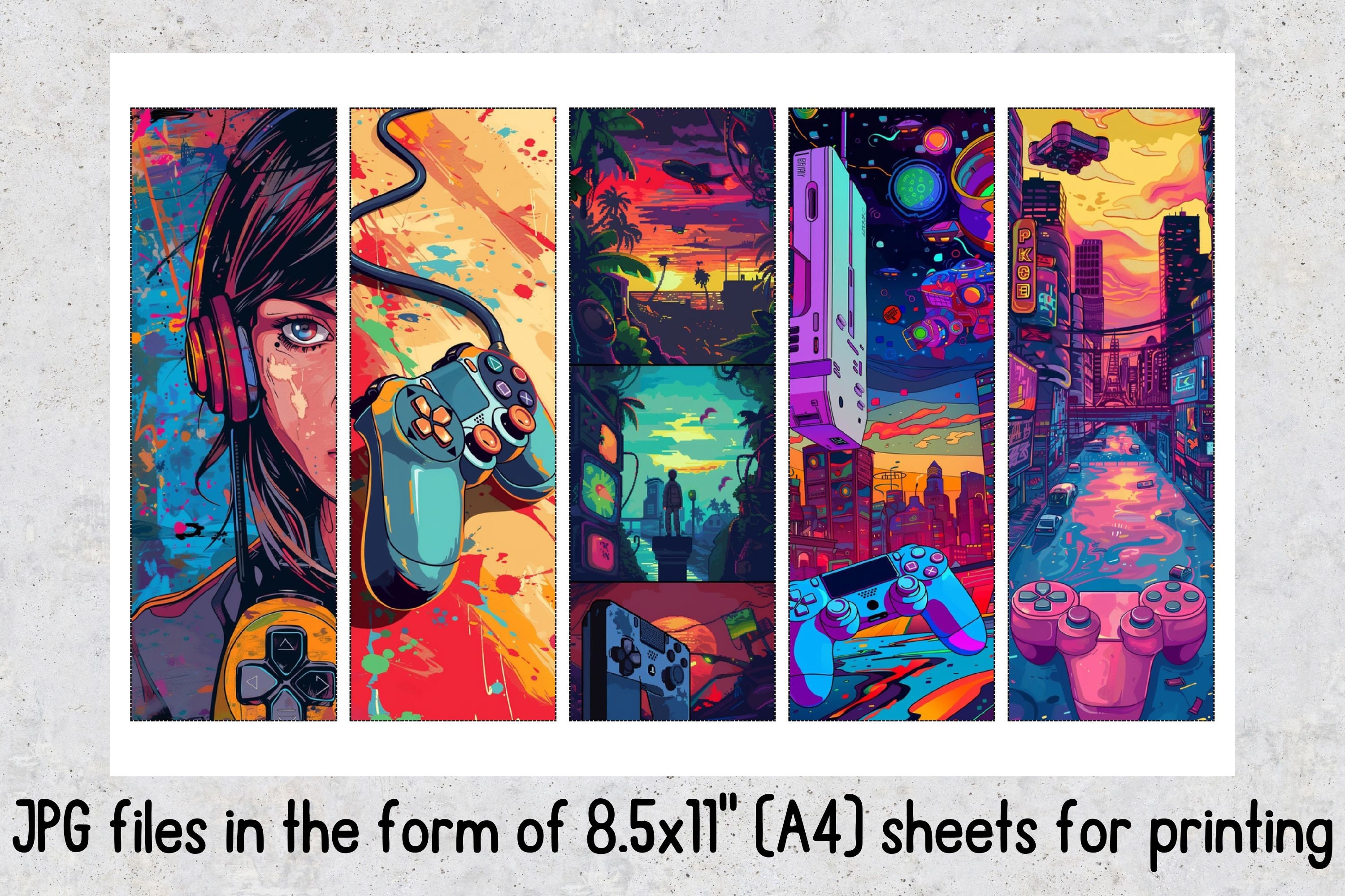 45 Gamer Printable Bookmarks, Video Game Digital Download Bookmark ...