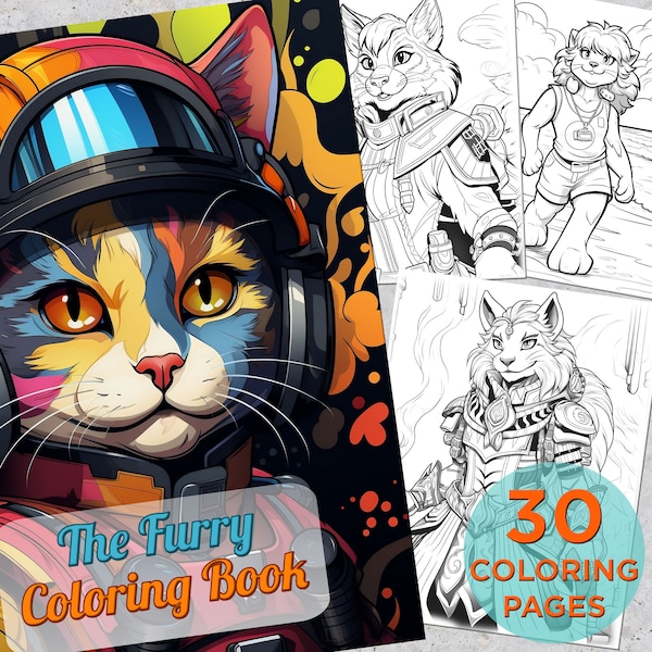 Furry Coloring Pages - Etsy