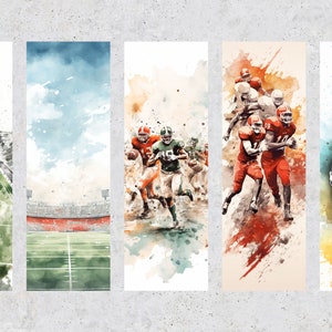 45 American Football Printable Bookmarks, Football Digital Bookmark ...