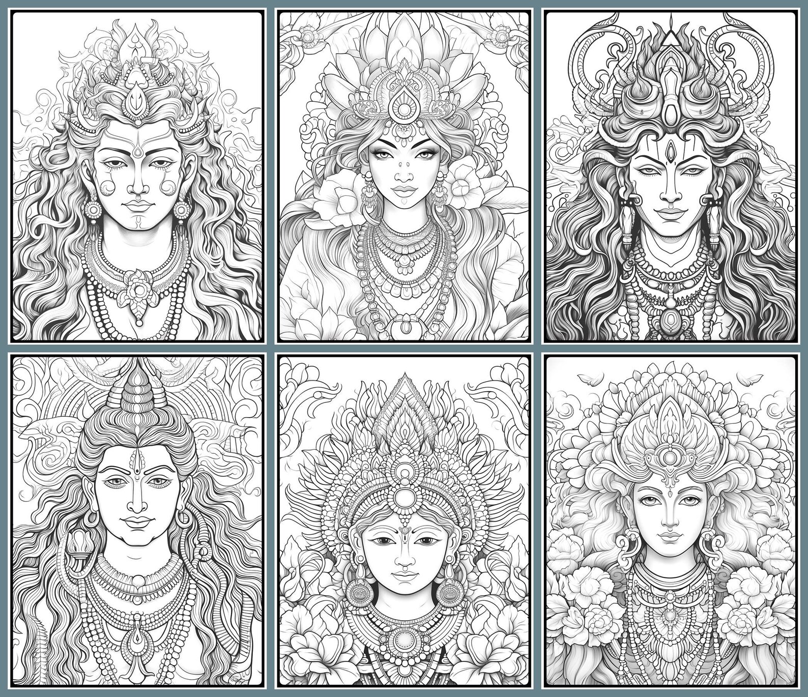 30 Hinduism Coloring Pages, Adults Printable Coloring Page Hinduist ...