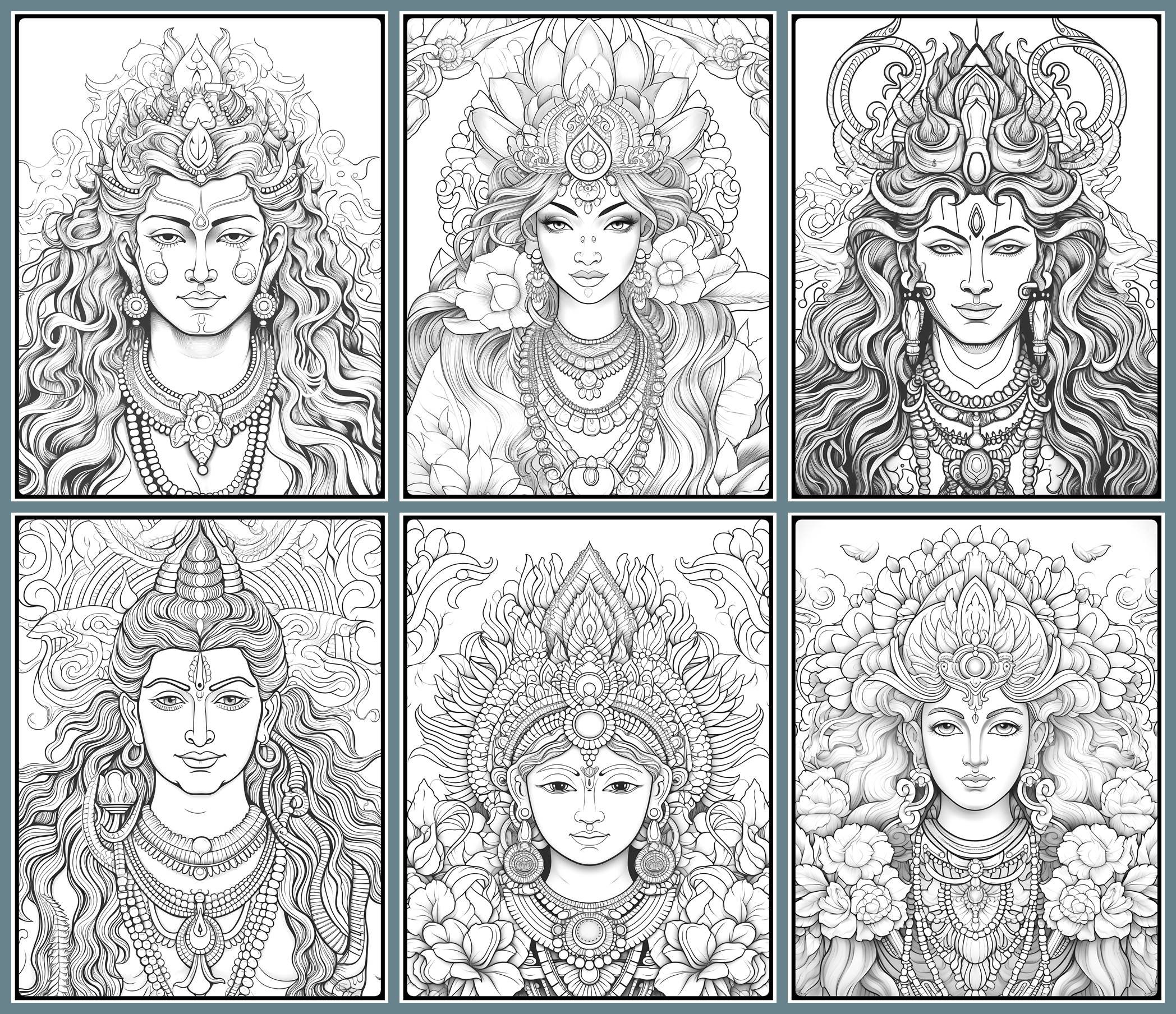 30 Hinduism Coloring Pages, Adults Printable Coloring Page Hinduist ...
