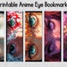 50 Anime Eye Printable Bookmarks, Anime Digital Download Bookmark ...