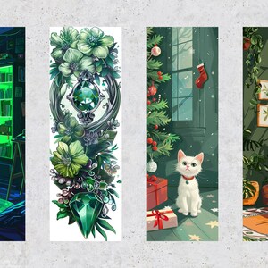 50 Total Green Printable Bookmarks, Green Digital Download Bookmark ...