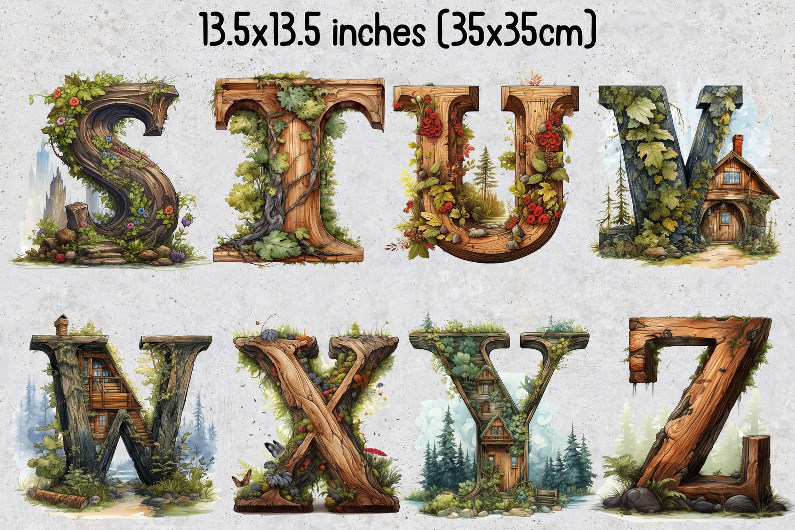 Wooden Alphabet PNG Sublimation Clip Art, Set Transparent PNG Wooden ...
