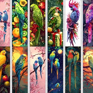 50 Parrot Printable Bookmarks, Parrot Digital Download Bookmark Sheets ...