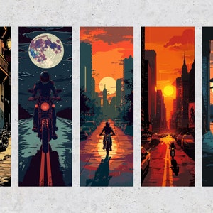 50 Motorbike Printable Bookmarks, Motorcycle Digital Download Bookmark ...