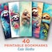 40 Cute Sloths Printable Bookmarks, Sloths Digital Download Bookmark ...