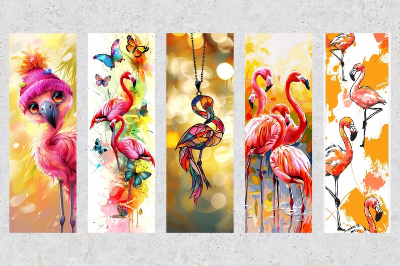 55 Flamingo Printable Bookmarks, Flamingo Digital Download Bookmark ...